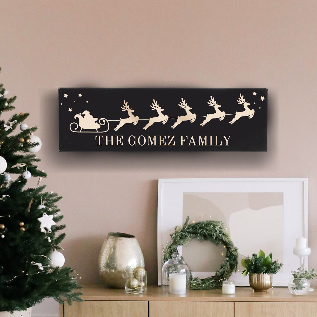 Christmas Wall Sign Personalized | Santa Wall Sign | Family Christmas ...
