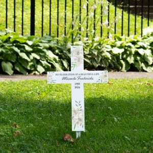 Memorial Solar Cross for Garden | Personalized Memorial Cross | Solar ...