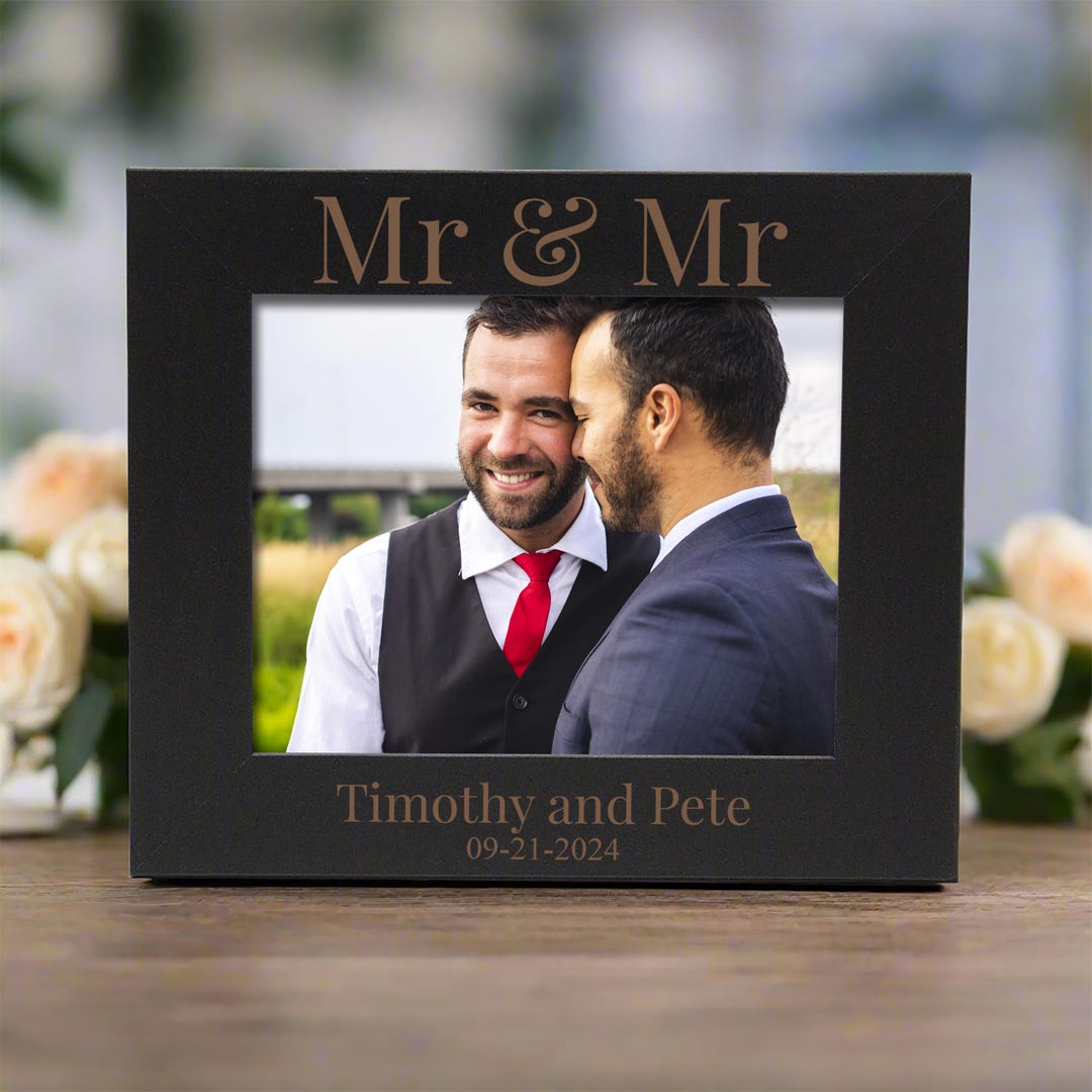 Mr & Mr Wedding Picture Frame Gay Wedding Gift Same Sex Wedding Gift ...
