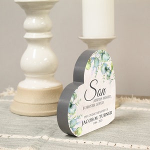 Son Memorial Heart Decor Personalized Son Memorial Gift Loss of Son ...