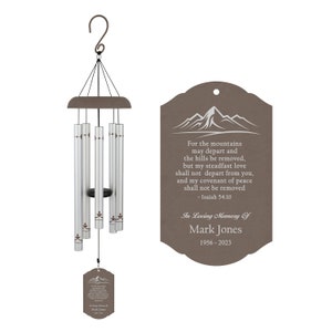 Bible Verse Memorial Wind Chime | Personalized Mountains Depart Wind ...