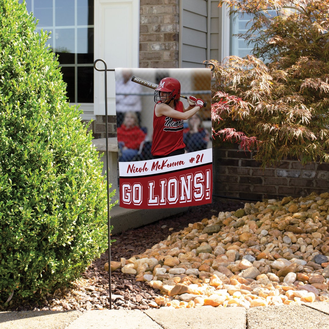 Softball Yard Flag With Player's Photo | Personalized High School ...