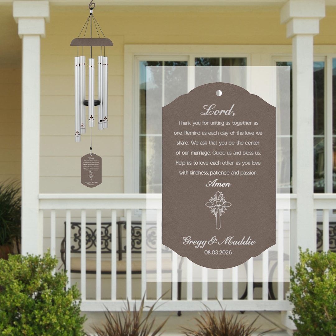 Marriage Prayer Wind Chime | Wedding Wind Chime | Personalized Bridal ...