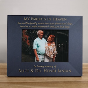Parents Memorial Picture Frame | Memorial Gift for Loss of Parents ...