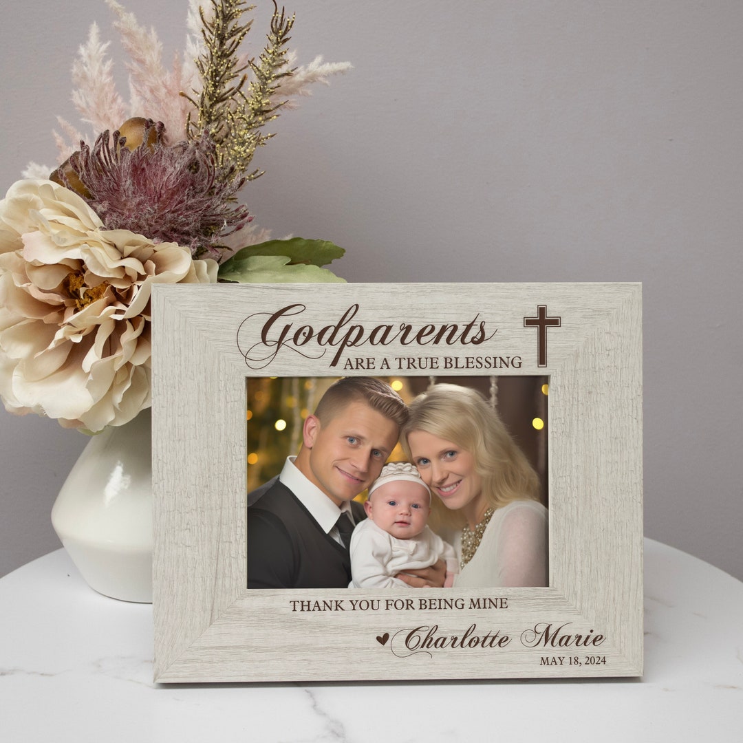 Godparents Picture Frame Personalized | Engraved Godmother Picture ...