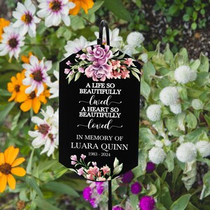Personalized Memorial Garden Stake | Memorial Garden Decor | Cemetery ...