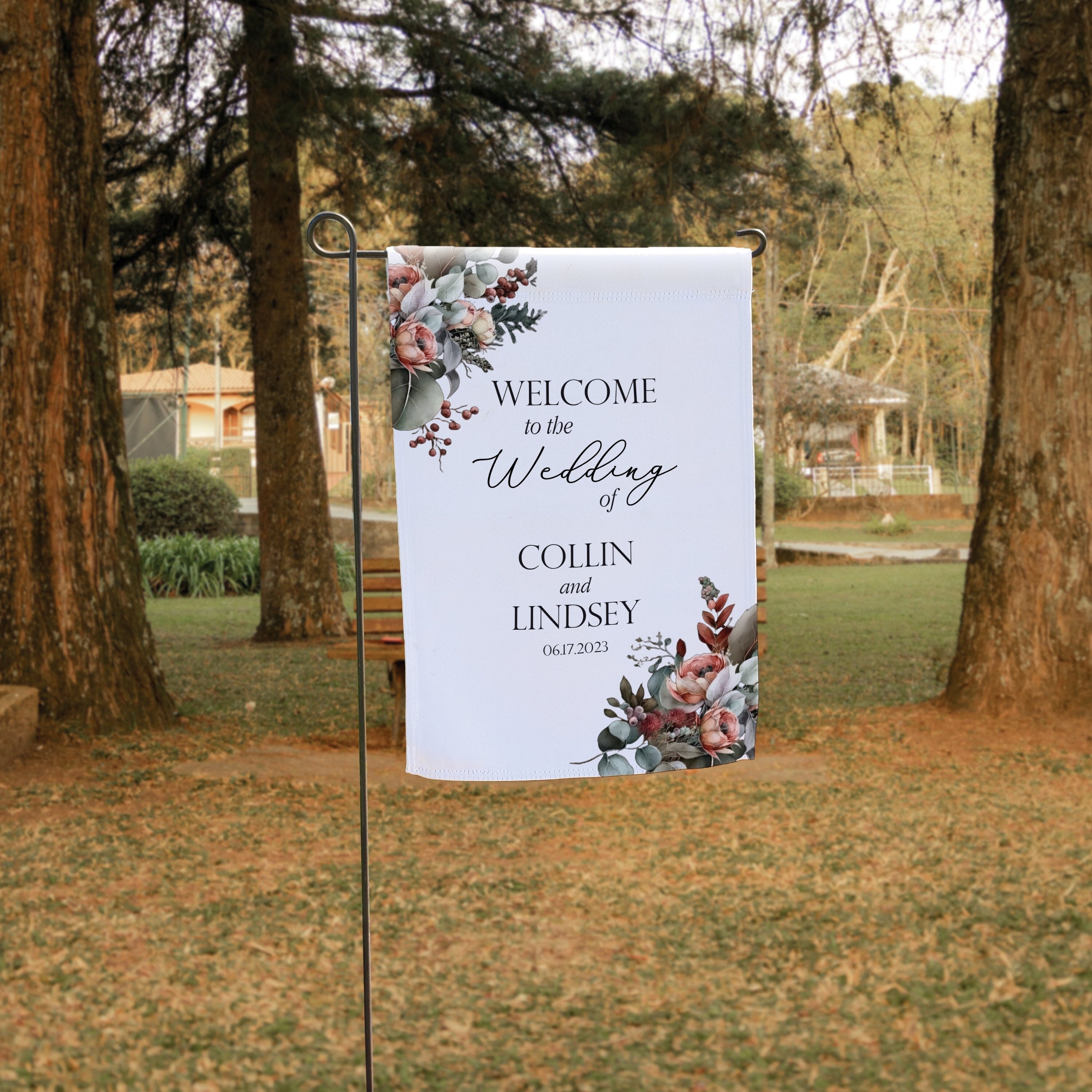 Wedding Welcome Flag | Personalized Welcome to Wedding Yard Flag ...