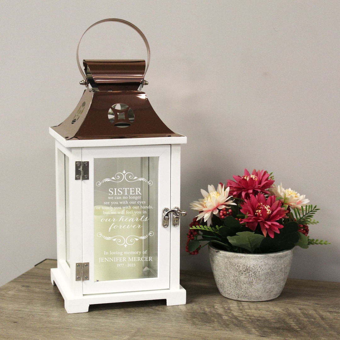 Sister Memorial Lantern | Personalized Sister Memorial Candle Lantern ...