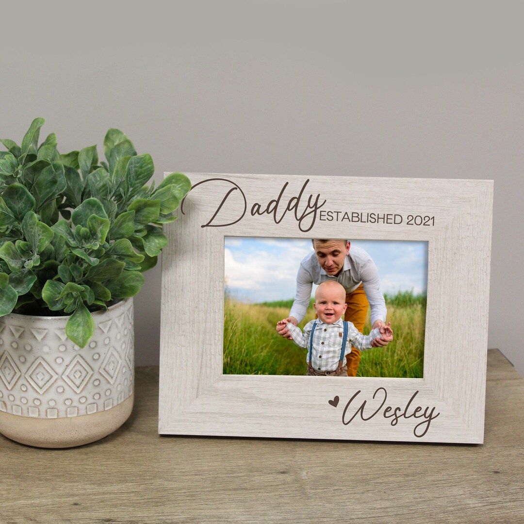 Father's Day Picture Frame Personalized Daddy Est Picture Frame Daddy ...