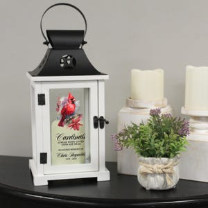 Cardinal Memorial Lantern | Personalized Sympathy Lantern With Red ...