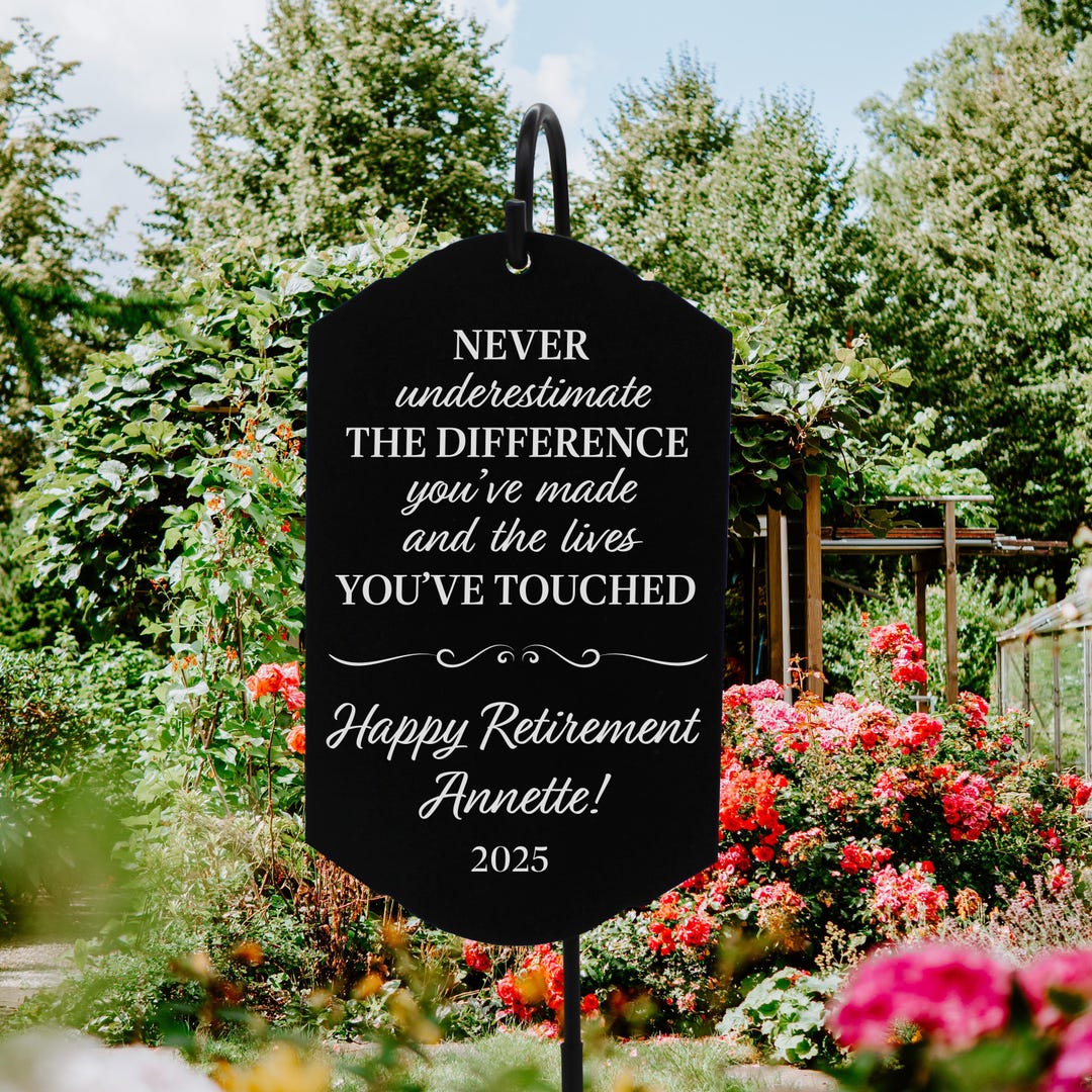 Retirement Garden Stake | Personalized Retirement Thank You Garden ...