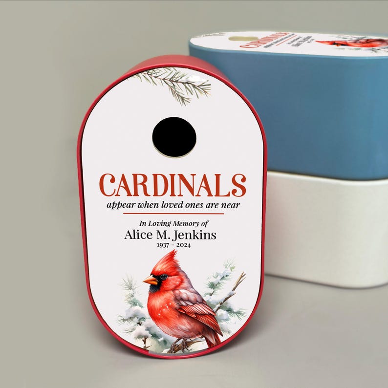 Cardinal Bird House Memorial | Garden Remembrance Gift | Personalized ...