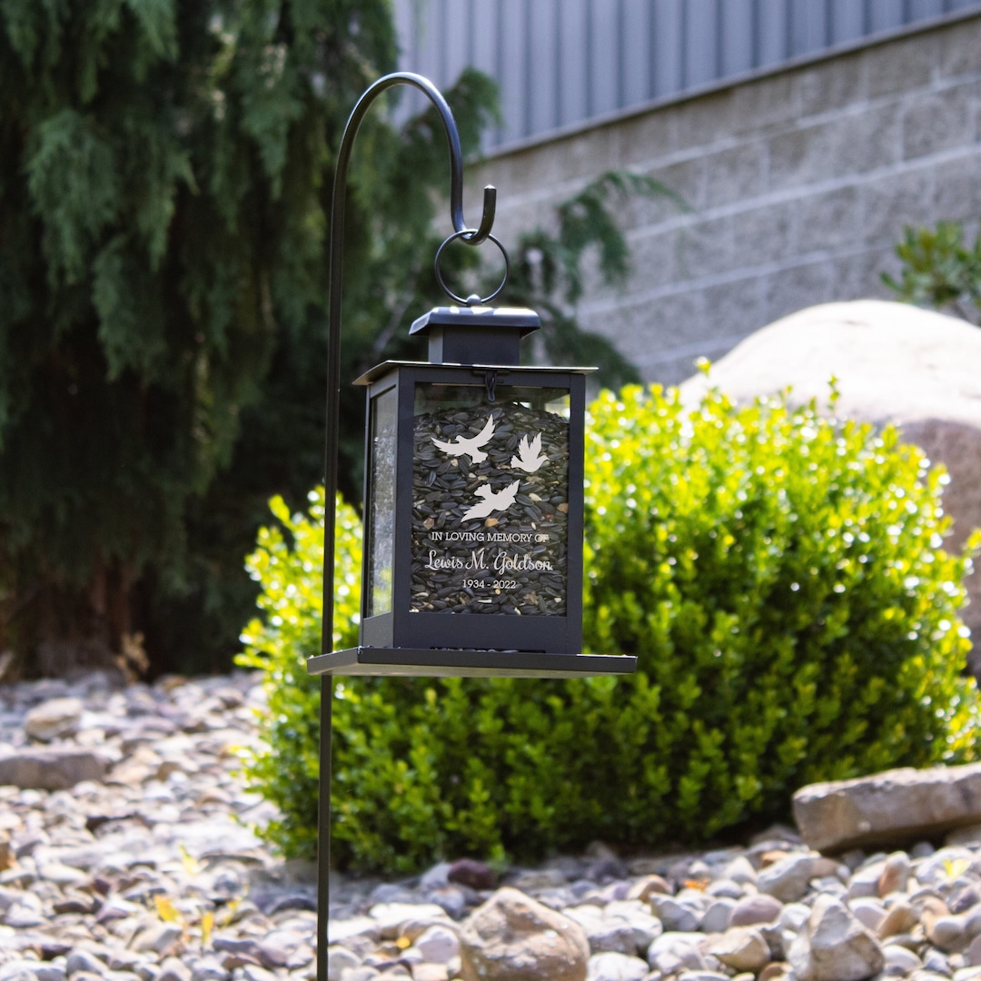 In Loving Memory Memorial Bird Feeder | Memorial Garden Decor | Custom ...