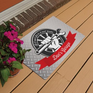 Garage Welcome Mat | Personalized Man Cave Doormat | Work Shop Doormat ...