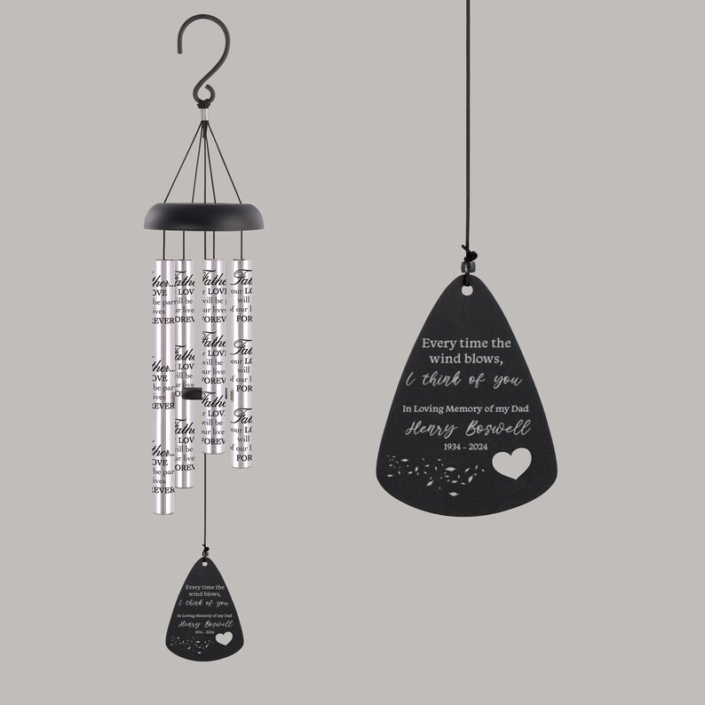 Dad Wind Blows Wind Chime | in Memory of Father Memorial Chime | Dad ...