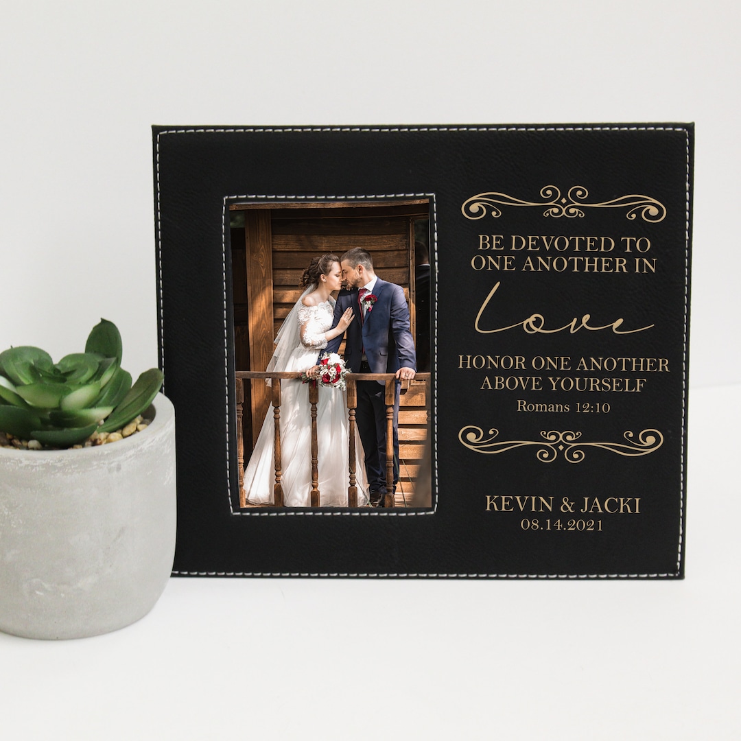 Religious Wedding Picture Frame Gift | Romans 12:10 Picture Frame ...