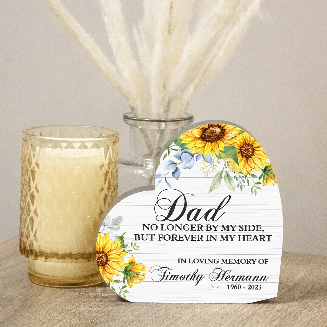Dad Memorial Heart Decor Personalized Father Memorial Gift Dad Forever ...