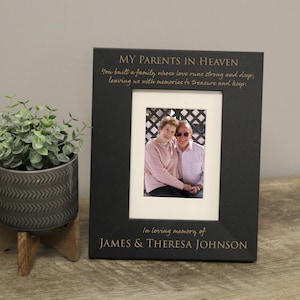 Parents Memorial Picture Frame | Memorial Gift for Loss of Parents ...