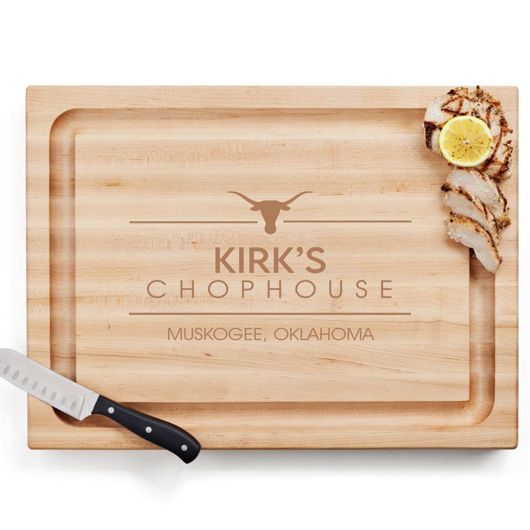 Engraved Butcher Block Cutting Board Chophouse Grill Cutting Board ...