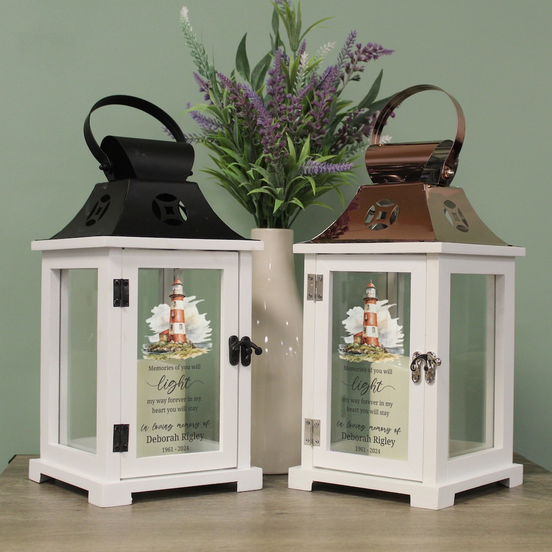 Lighthouse Memorial Lantern Personalized Sympathy Lantern With ...
