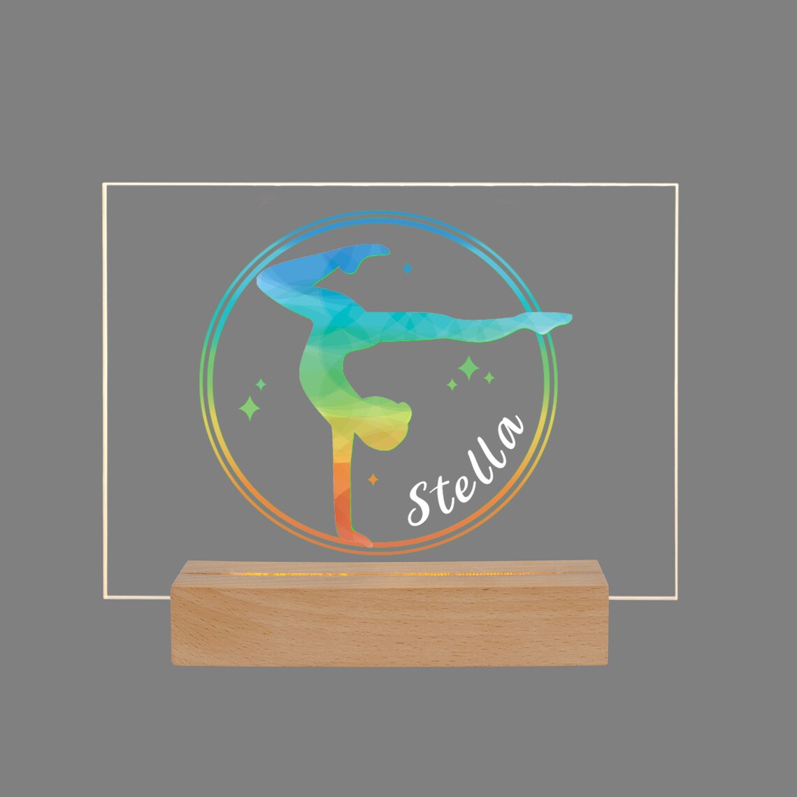 Personalized Gymnastics LED Light | Gymnast Night Light | Gymnastics ...