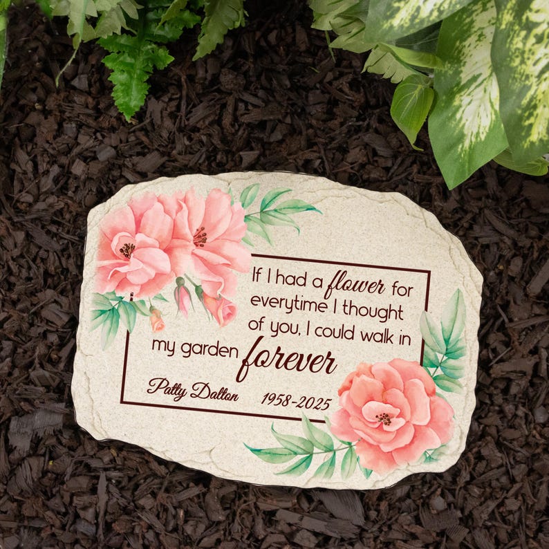 Memorial Garden Stone | Personalized Sympathy Stepping Stone ...