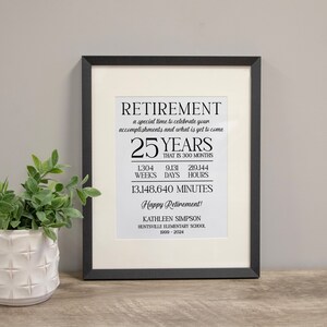 Retirement Sign With Years, Months Days | Happy Retirement Gifts ...