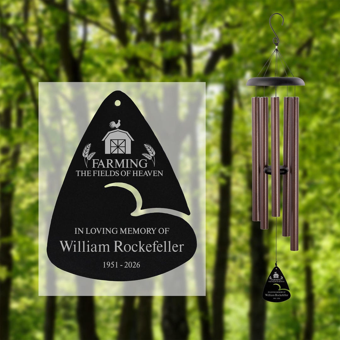 Farming in Heaven Wind Chime | Farm Memorial Wind Chime | Farmer ...