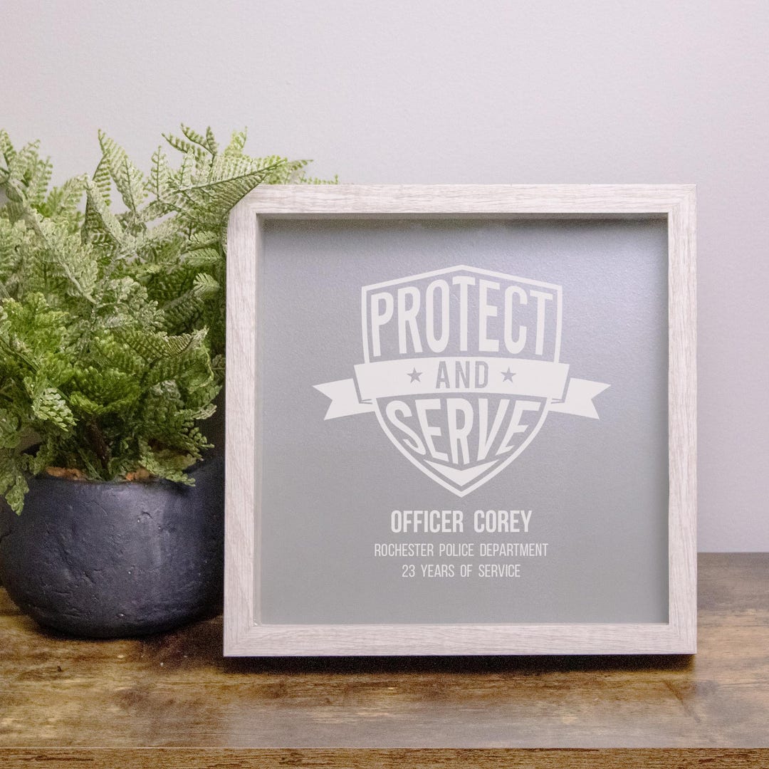 Personalized Police Officer Shadowbox | Retirement Keepsake Box | Cop ...
