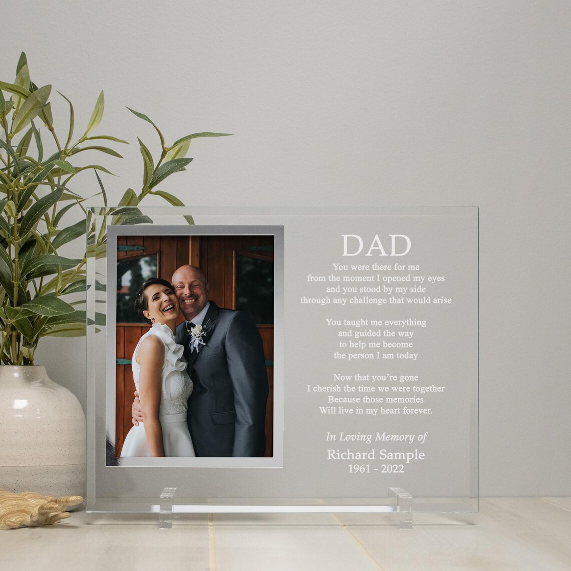 Dad Memorial Picture Frame | Loss of Father Gift | Father Memorial ...