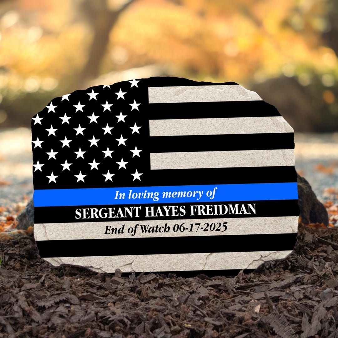 Police Memorial Garden Stone | Personalized Sympathy Stepping Stone ...