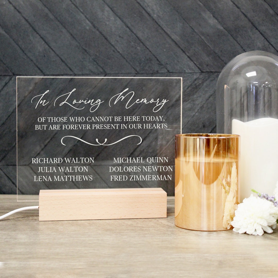 Wedding Memorial Sign | in Loving Memory Acrylic Sign | Wedding Memory ...