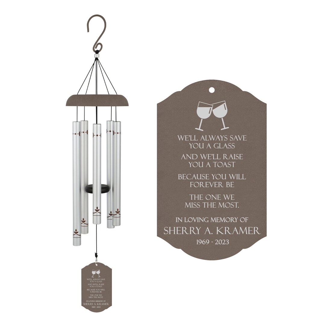 Raise a Toast Memorial Wind Chime Toast Memorial Gift Wine Sympathy ...