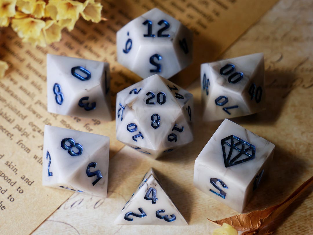 Marble | Handmade Polyhedral Dice Set for Tabletop RPG - Etsy