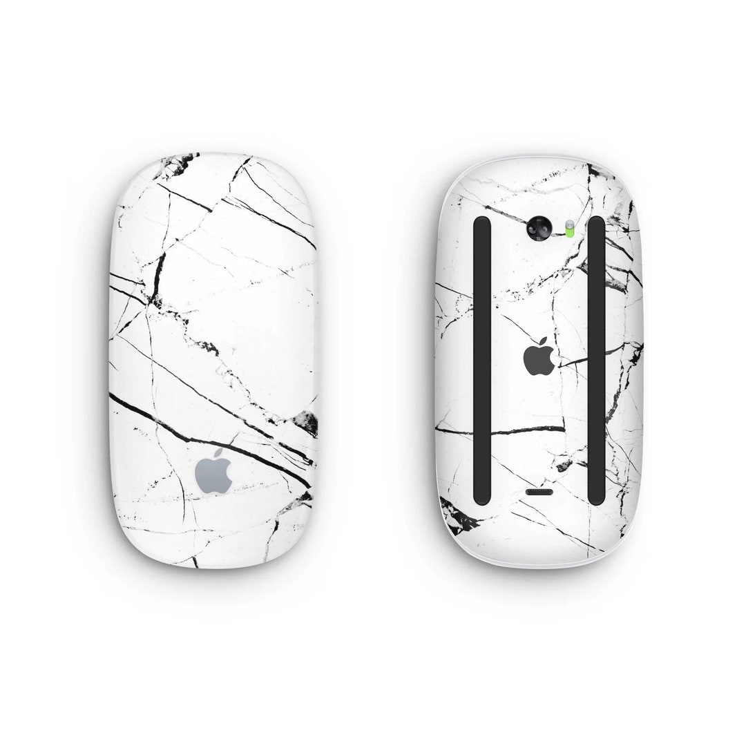 White Hyper Marble Magic Mouse 2 Skin, Apple Magic Mouse Skin, Classic ...