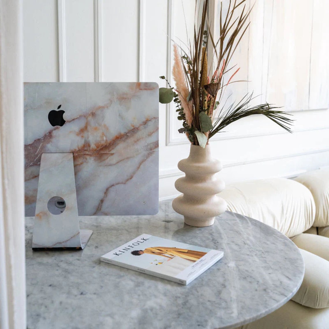 Vanilla Marble Imac Skin, Vanilla Marble Skin Cover, Imac Protective ...