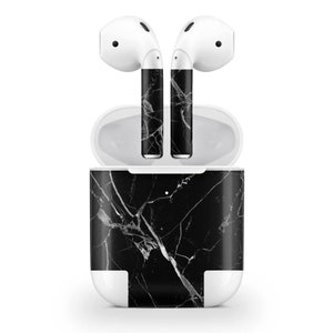Black Hyper Marble Airpods Skin, Apple Airpods Skin, Hyper Marble ...