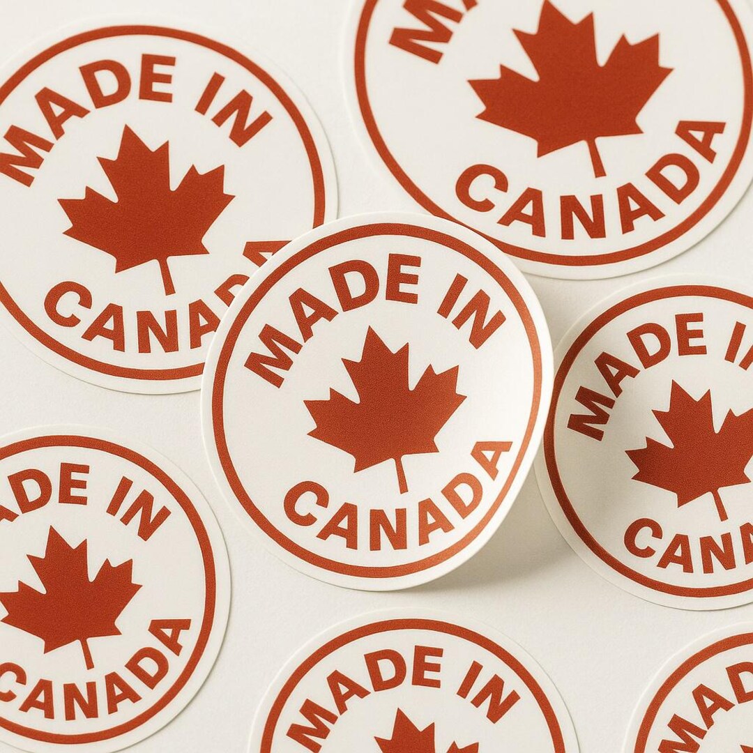100 Made in Canada Stickers – 1” Round Red Maple Leaf Labels – Canadian ...