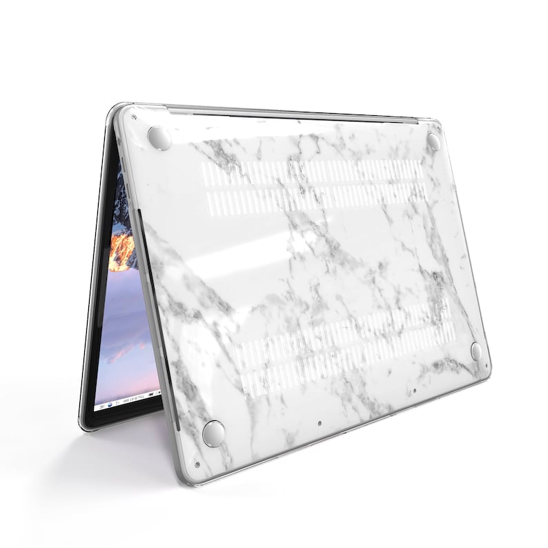 White Marble Macbook Case White Marble Macbook Hardshell - Etsy