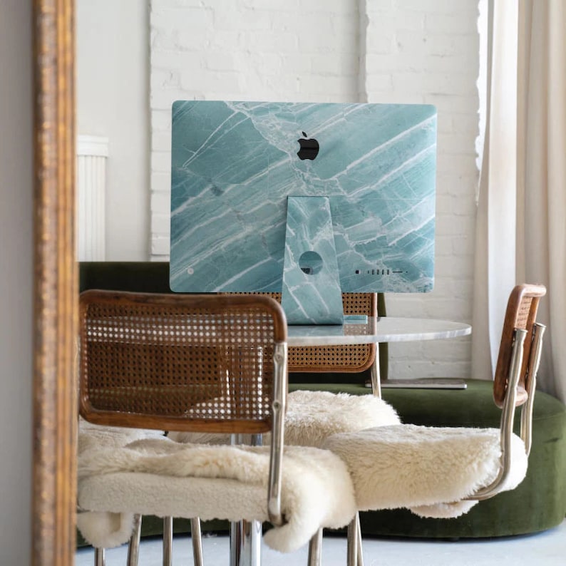 Mint Marble Imac Skin, Apple Imac Skin Cover, Cool Imac Skin Cover ...