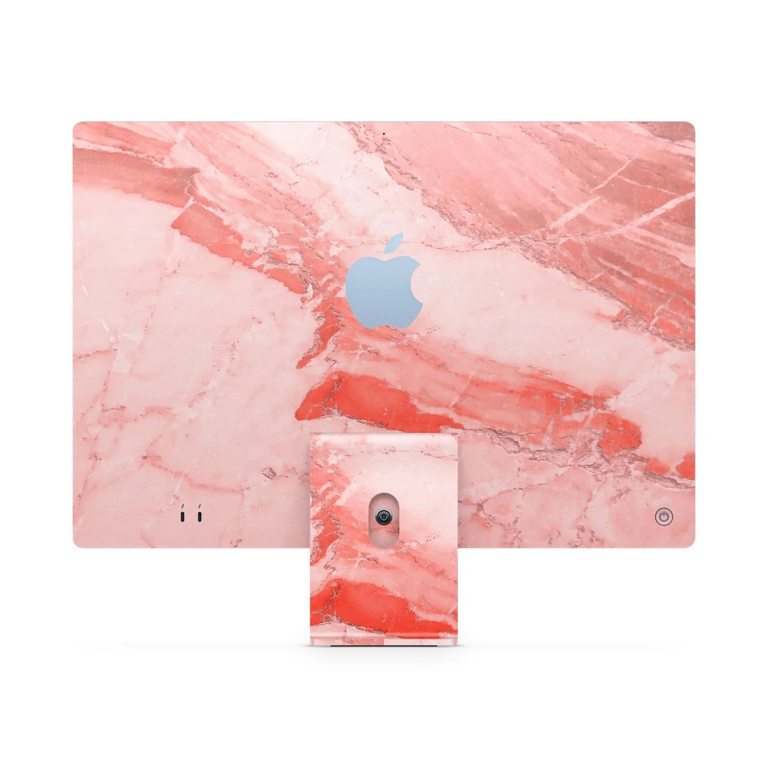 Coral Marble Imac Skin, Apple Imac Skin Cover, Cool Pink Imac Skin ...