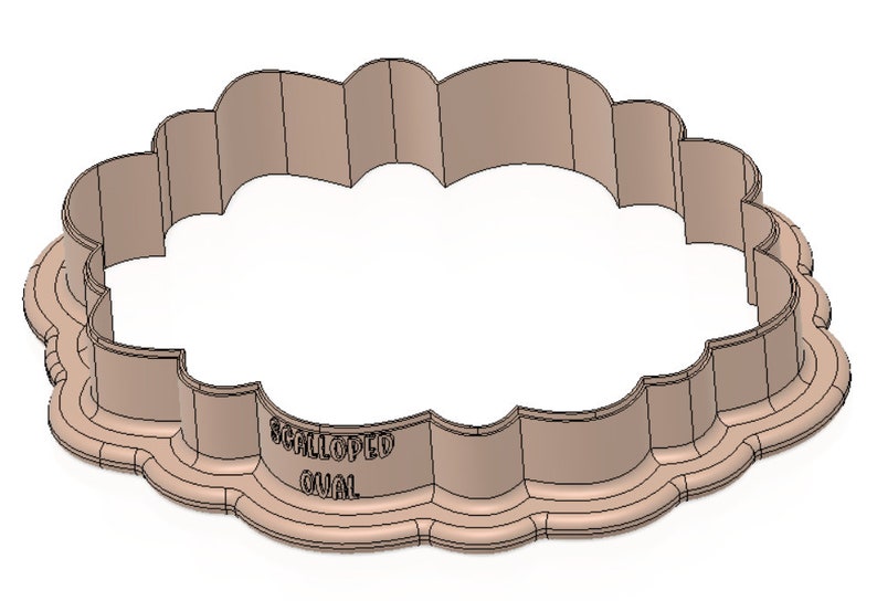 STL File-scalloped Oval Cookie Cutter-large 4" - Etsy