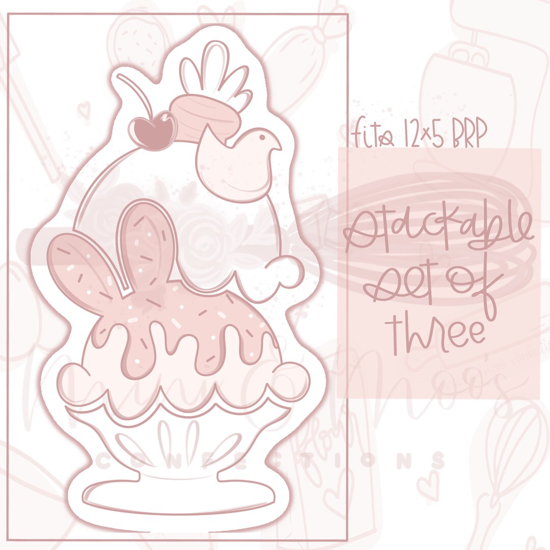 Large Stackable Easter Sundae Cookie Cutter Set of Three - Etsy