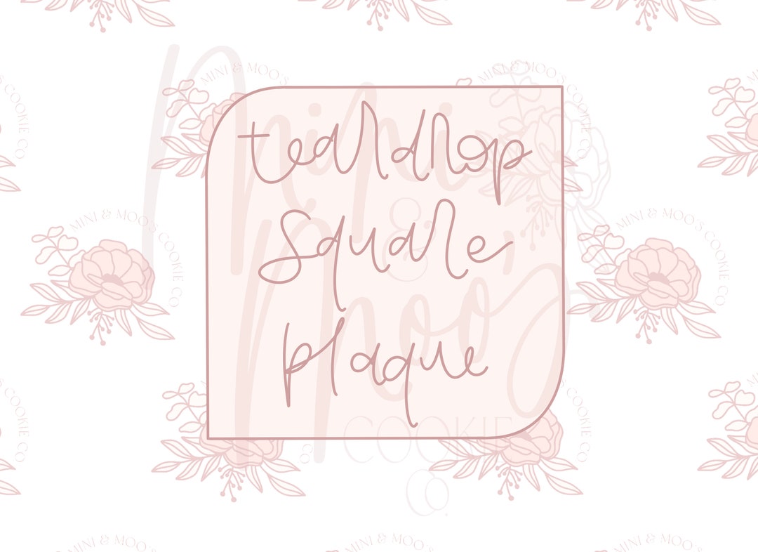 Teardrop Square Plaque Cookie Cutter - Etsy