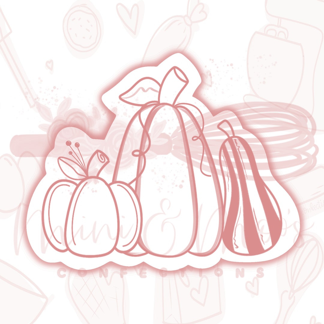 STL File-fall Harvest Pumpkins Cookie Cutter-large 4" - Etsy