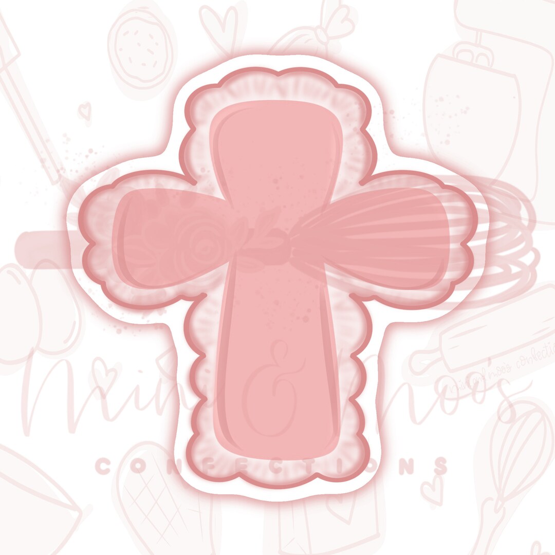 STL File-scalloped Cross Cookie Cutter-large 4 Inches - Etsy