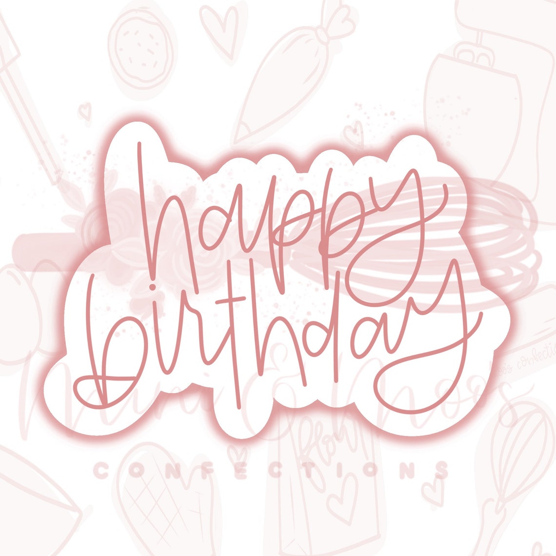 STL File-happy Birthday Plaque Cookie Cutter-large 4" - Etsy