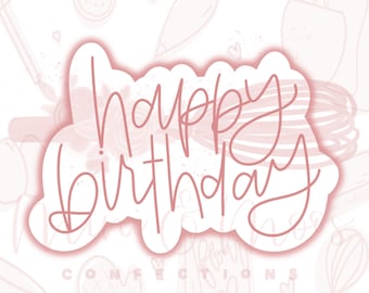 Happy Birthday Plaque Cookie Cutter - Etsy