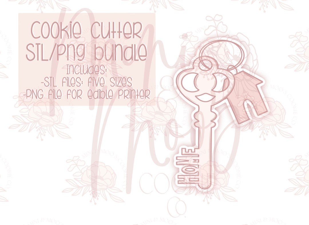 Cookie Cutter STL & PNG Bundle House Key WITH Tag Housewarming Cookie ...
