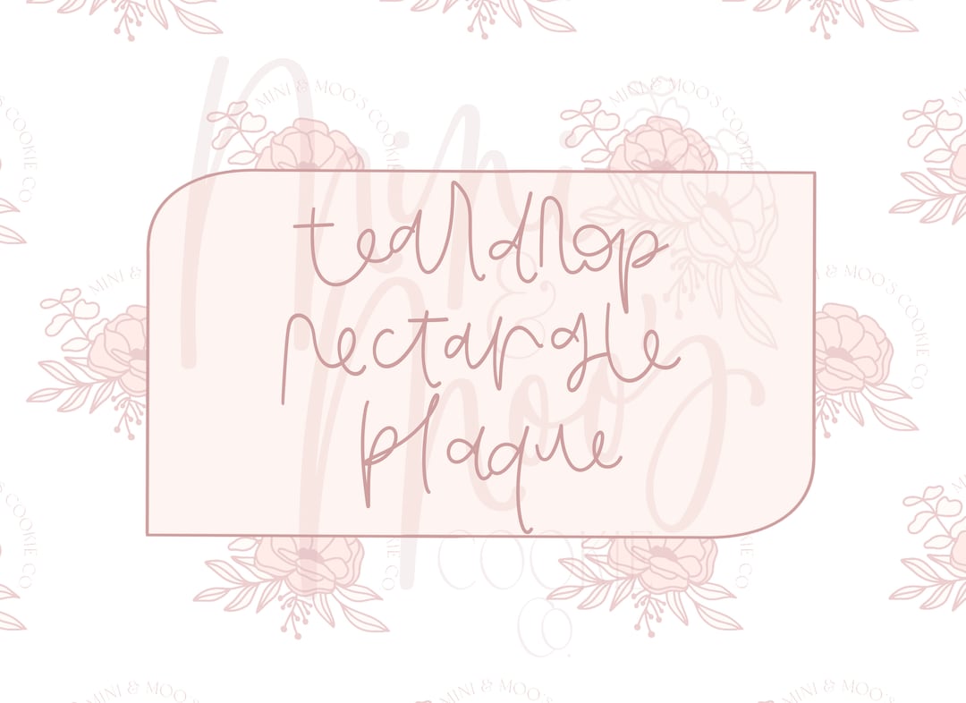 Teardrop Rectangle Plaque Cookie Cutter - Etsy